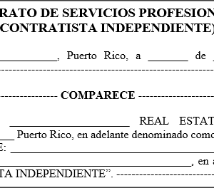 Contrato Contratista Independiente - Corredor o Vendedor ...
